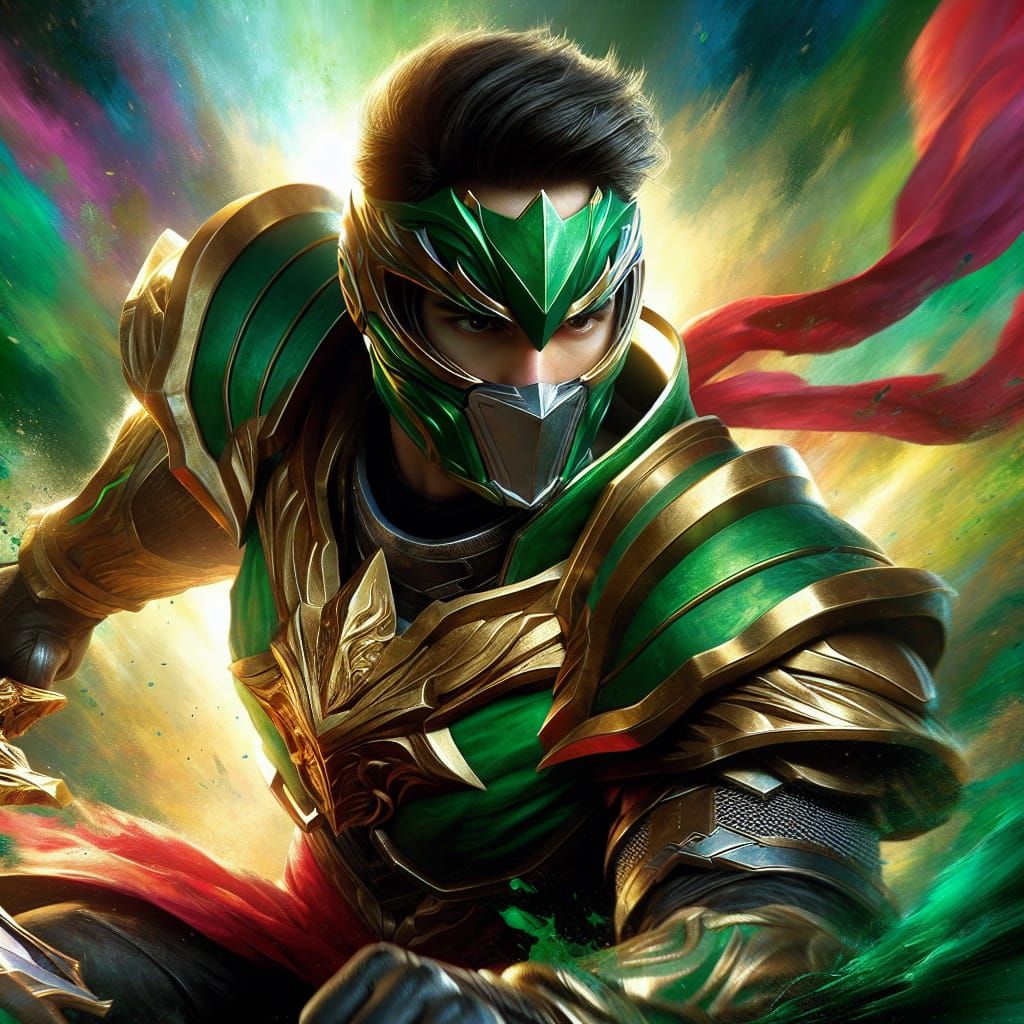 Link from legend of Zelda as a power ranger. Hyperrealistic, splash art ...
