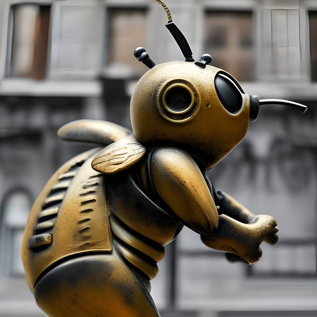 Steampunk Bee Statue - AI Generated Artwork - NightCafe Creator