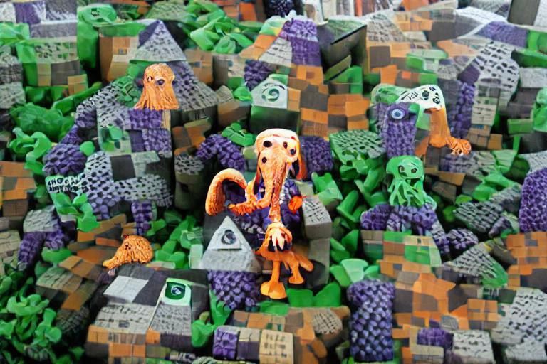 Qbert Minecraft Legos Lovecraft - AI Generated Artwork - NightCafe Creator