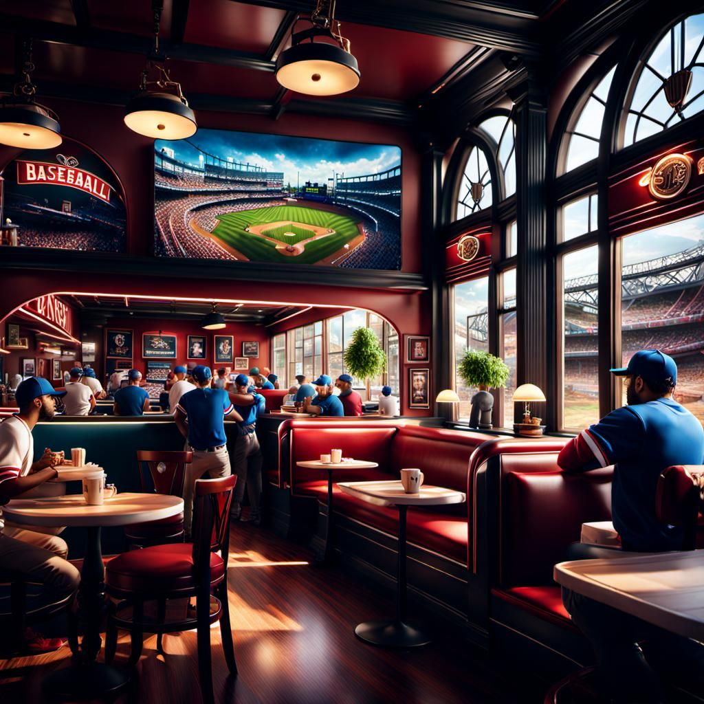 Inside a Baseball Diner. Both players and fans can watch matches, view ...