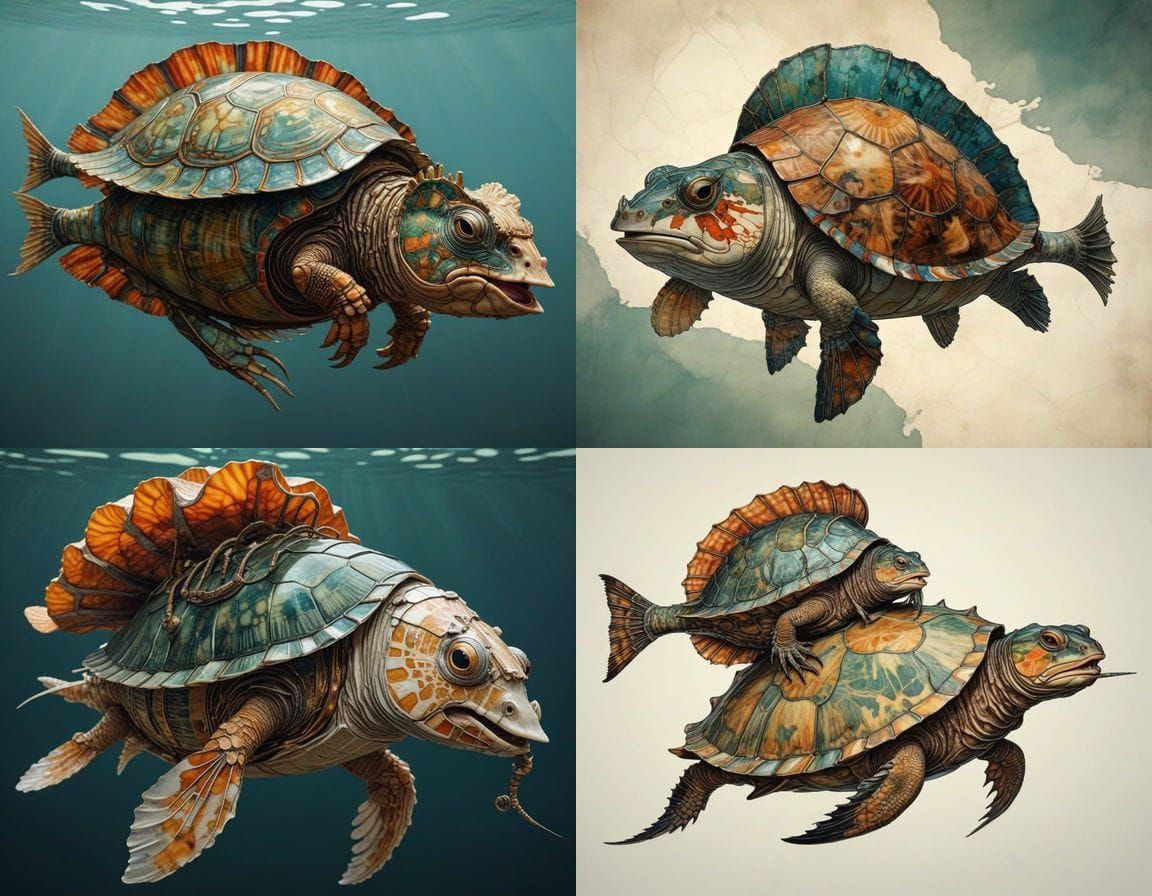 Futuristic Fantasy Portrait of a Hybrid Marine Cre... - AI Art