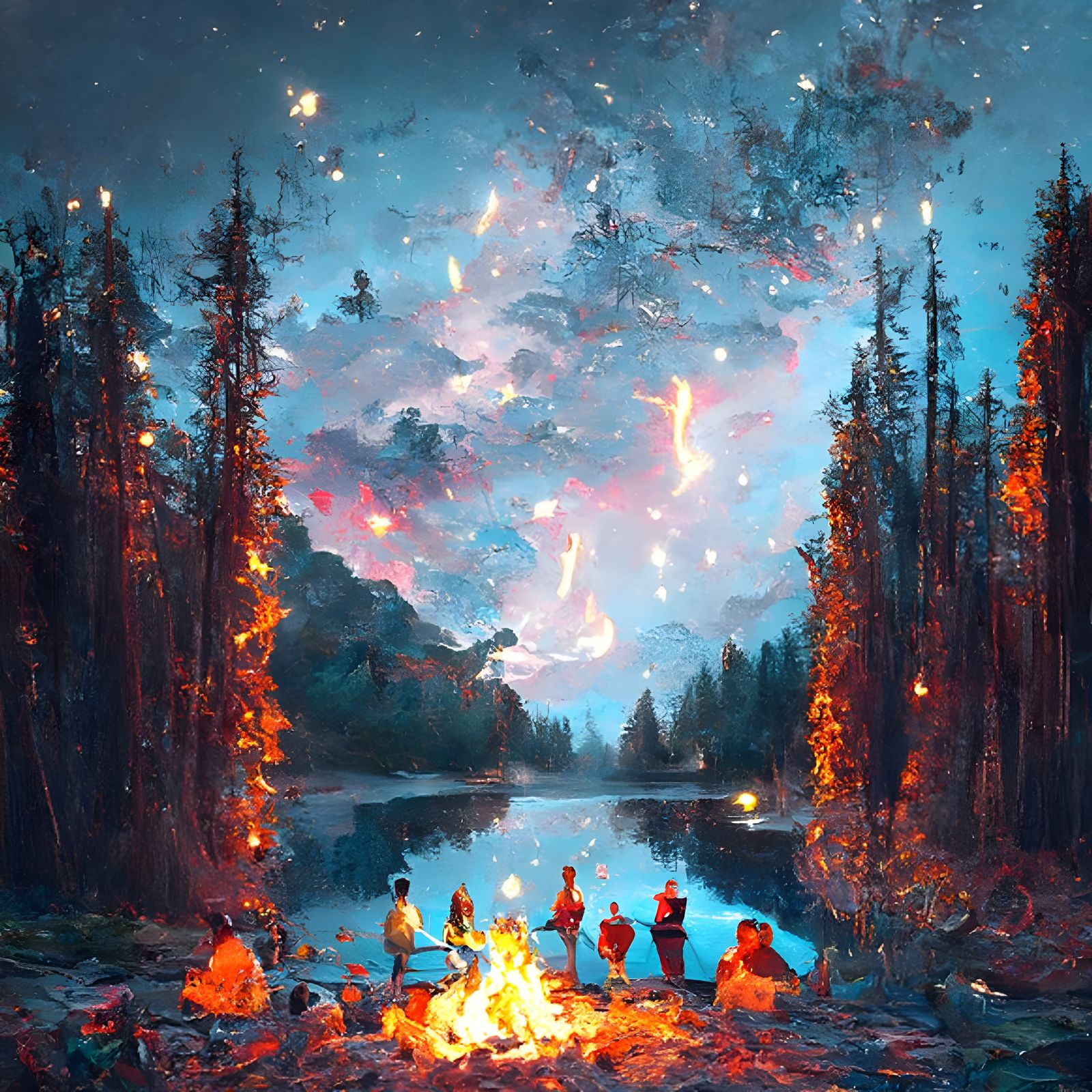coherent campfire - AI Generated Artwork - NightCafe Creator