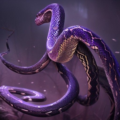 Reticulated python with purple scales - AI Generated Artwork ...