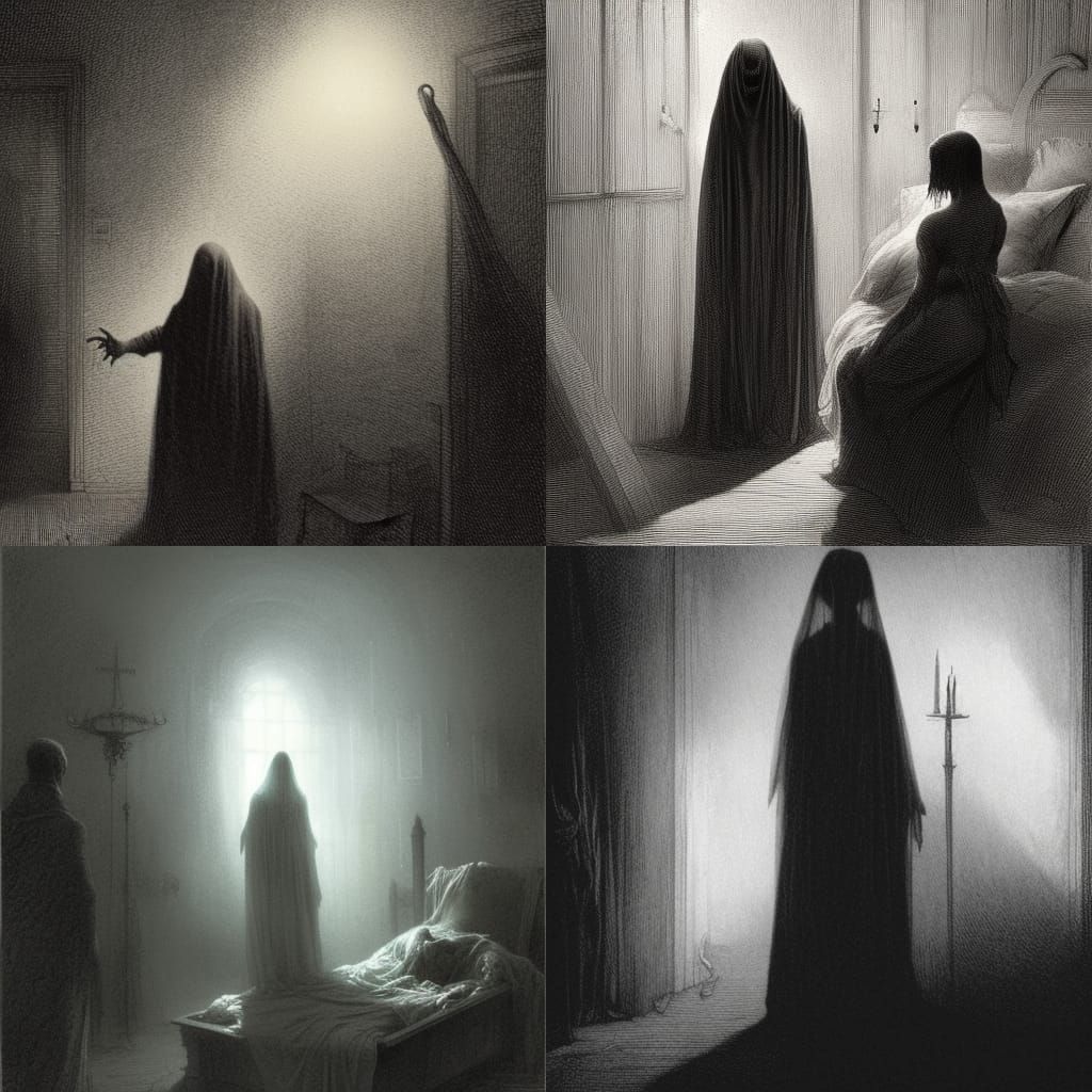 horror Gustave Doré Greg Rutkowski, Ghostly Apparition,scary, eerie ...