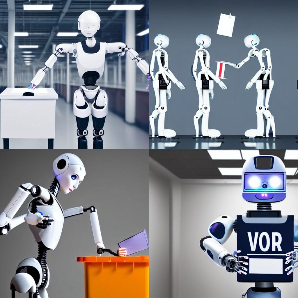 full body wide view of a humanoid factory worker labor robot placing a ...