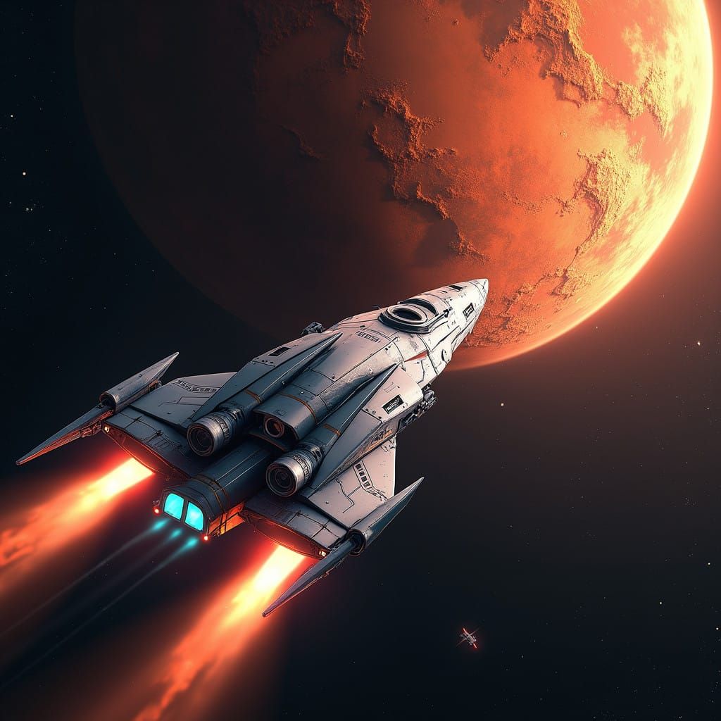 To Infinity and Beyond - Surreal Futuristic Rocket Ship Soar...