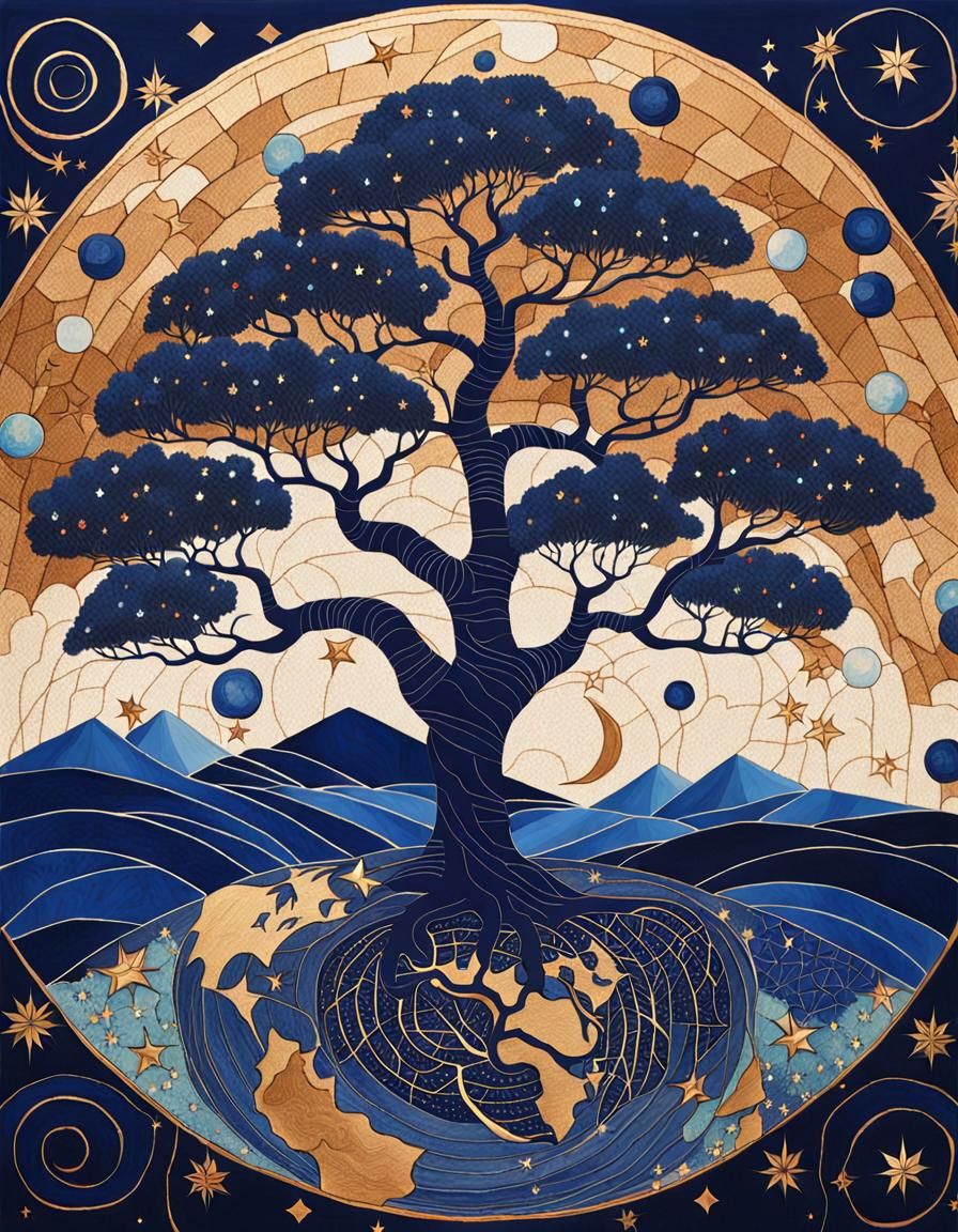 Use contrasting dark and light colors and shading trance-like state ...