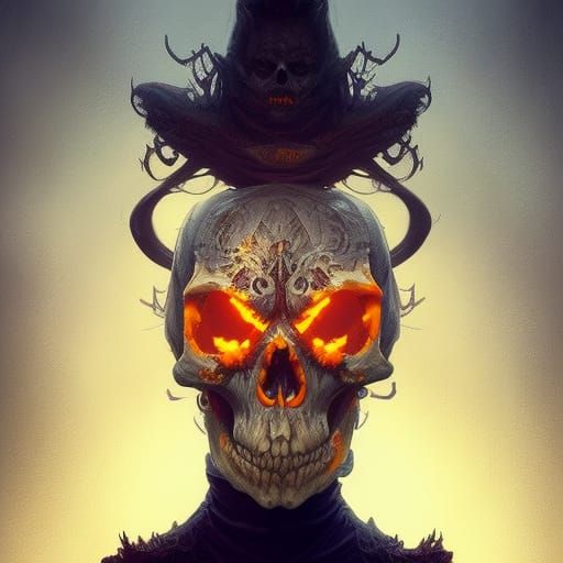 Halloween Pumkin skull - AI Generated Artwork - NightCafe Creator