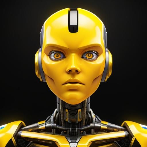 Yellow Humanoid Bot - AI Generated Artwork - NightCafe Creator