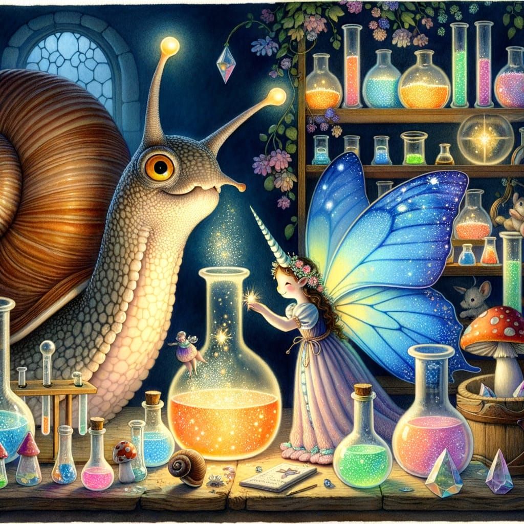 Magical Snail and Unicorn Laboratory: A Fairytale ... - AI Art