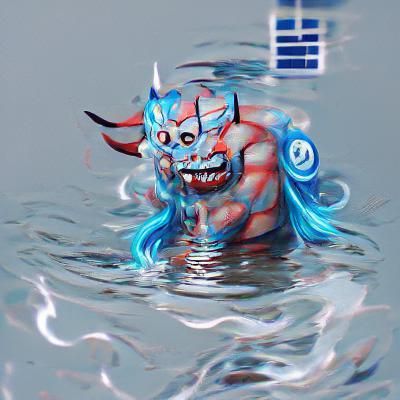 Water Oni Demon - AI Generated Artwork - NightCafe Creator