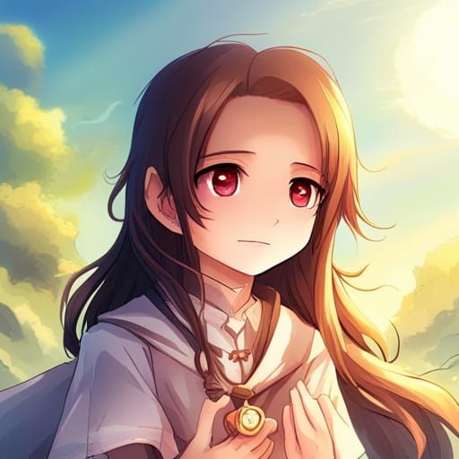 female lotusden halfling, brown hair, brown hazel eyes, bright clothes ...