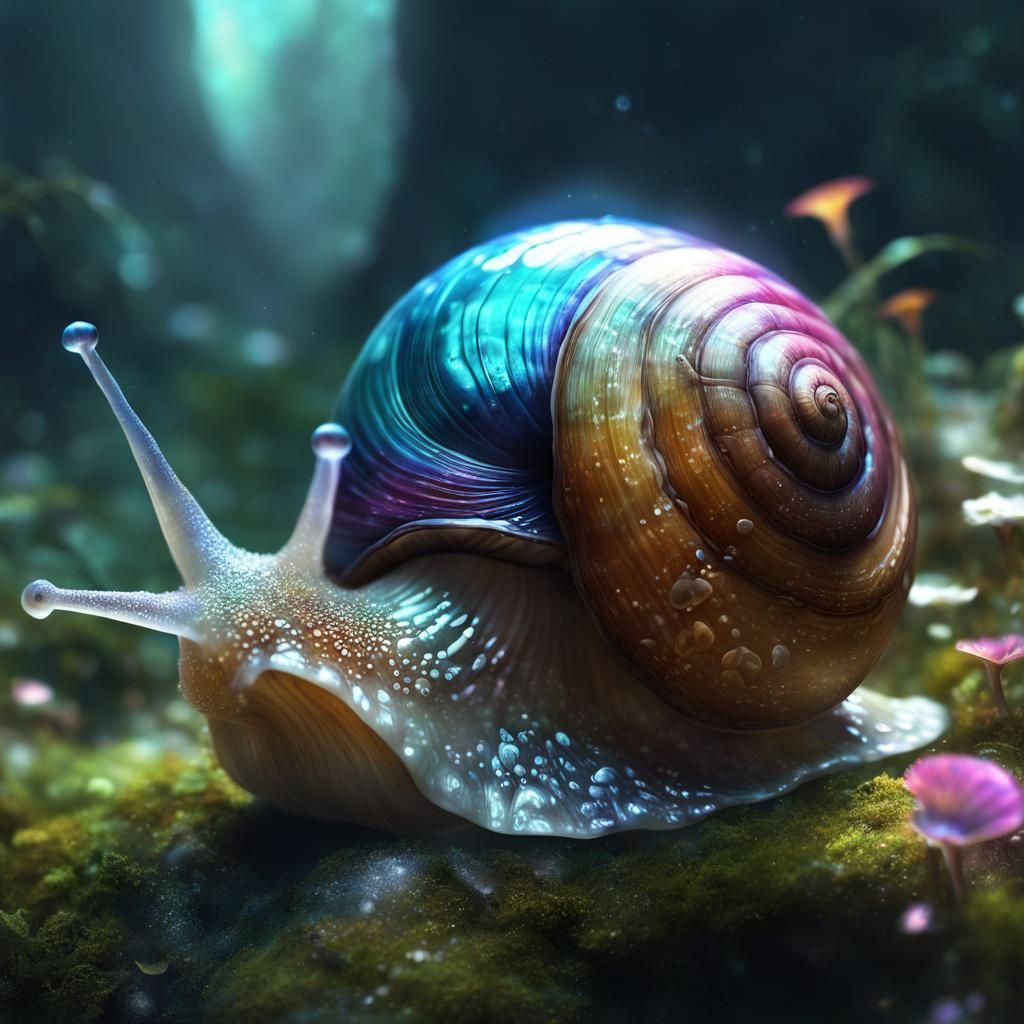 Rainbow Snail - AI Generated Artwork - NightCafe Creator