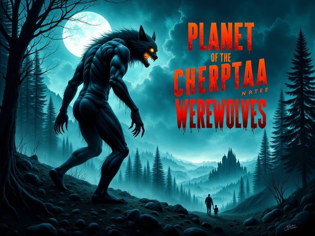 Planet of the Werewolves movie poster.