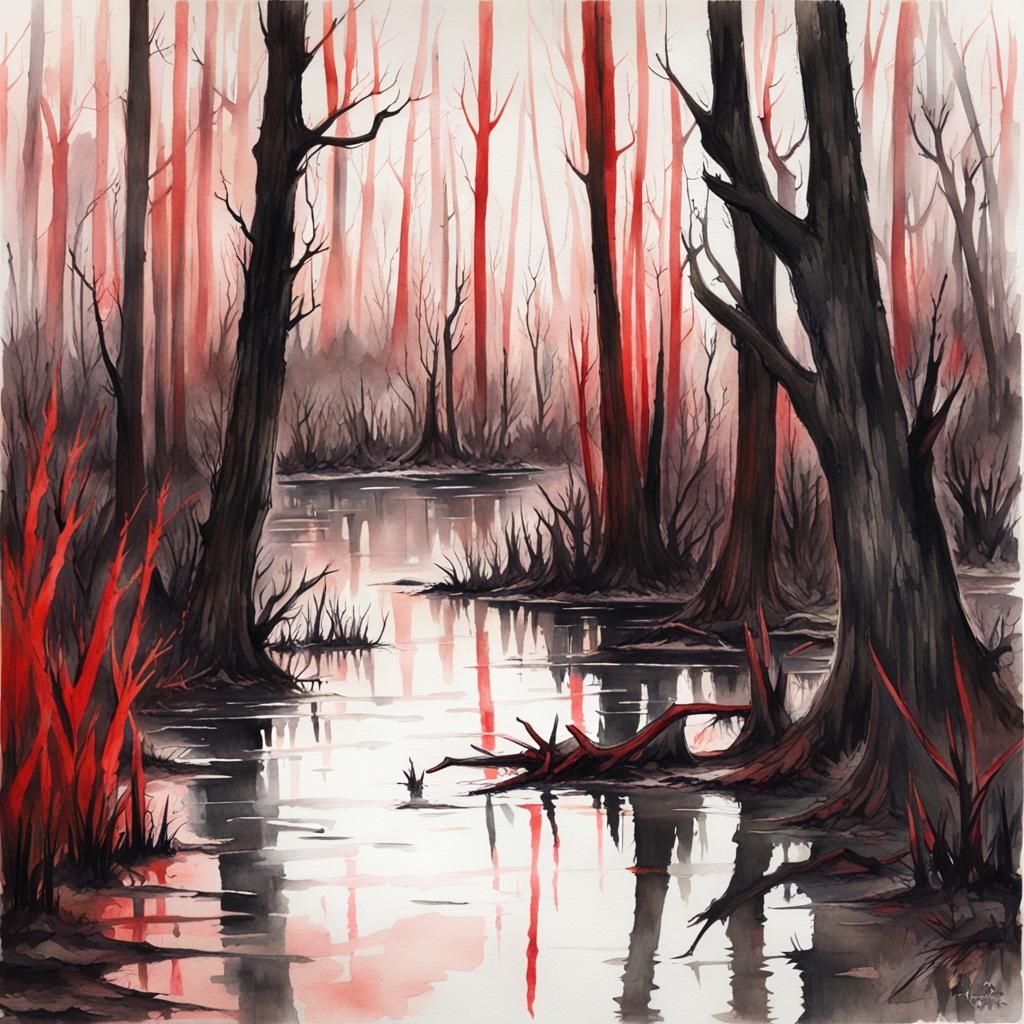 Blood Forest - AI Generated Artwork - NightCafe Creator