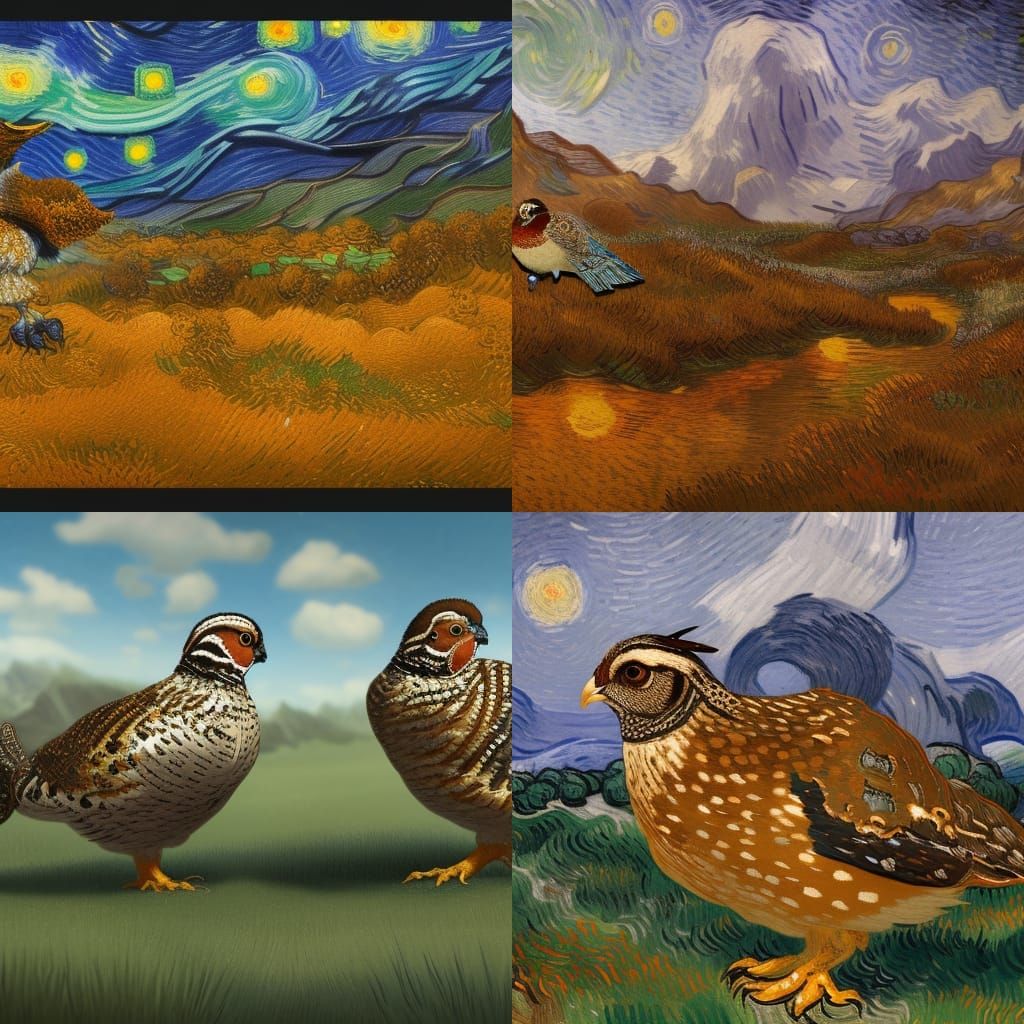 Van Gogh Northern Bobwhite Quail 1 - AI Generated Artwork - NightCafe ...