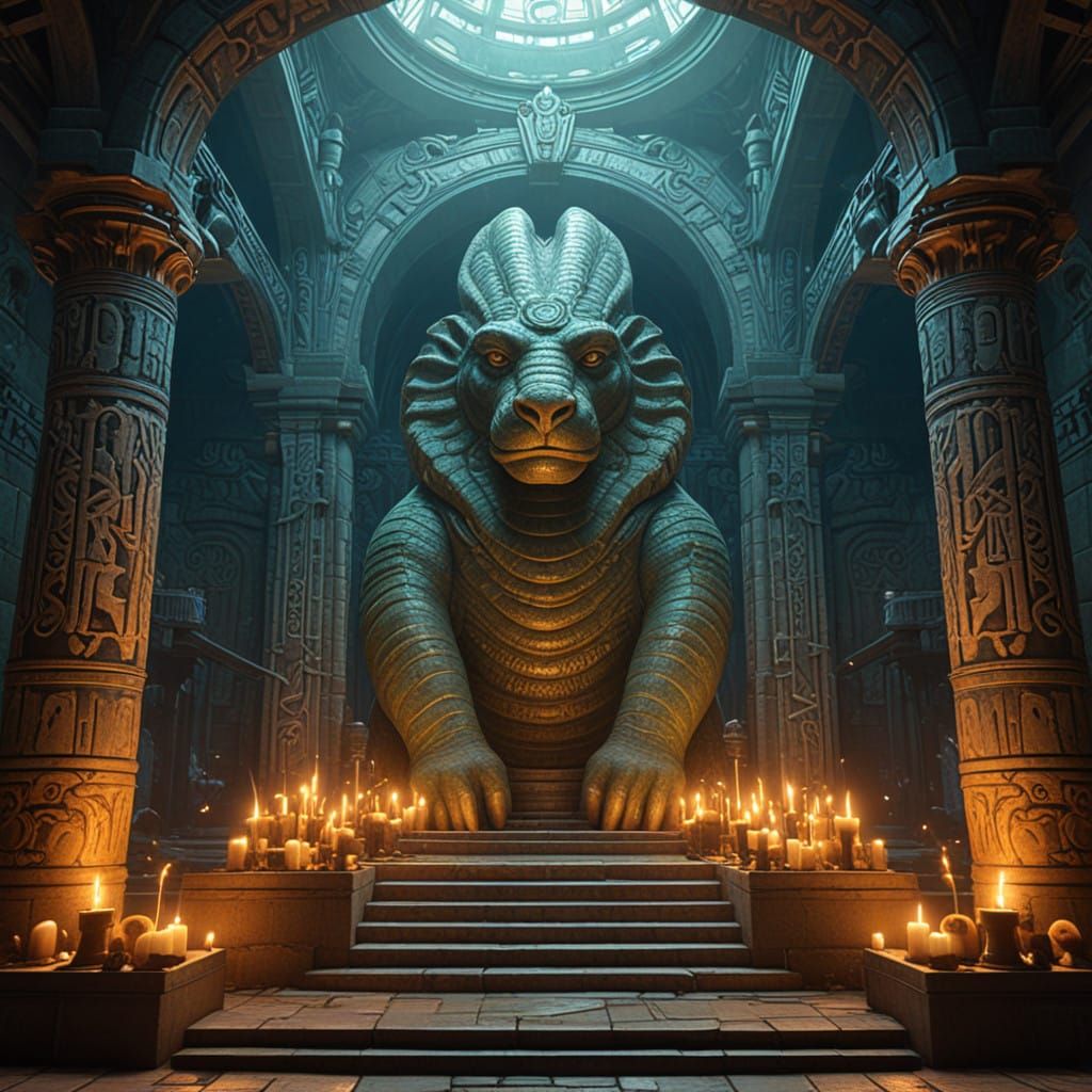 Mystical Incan Temple Dedicated to Titanoboa - AI Art