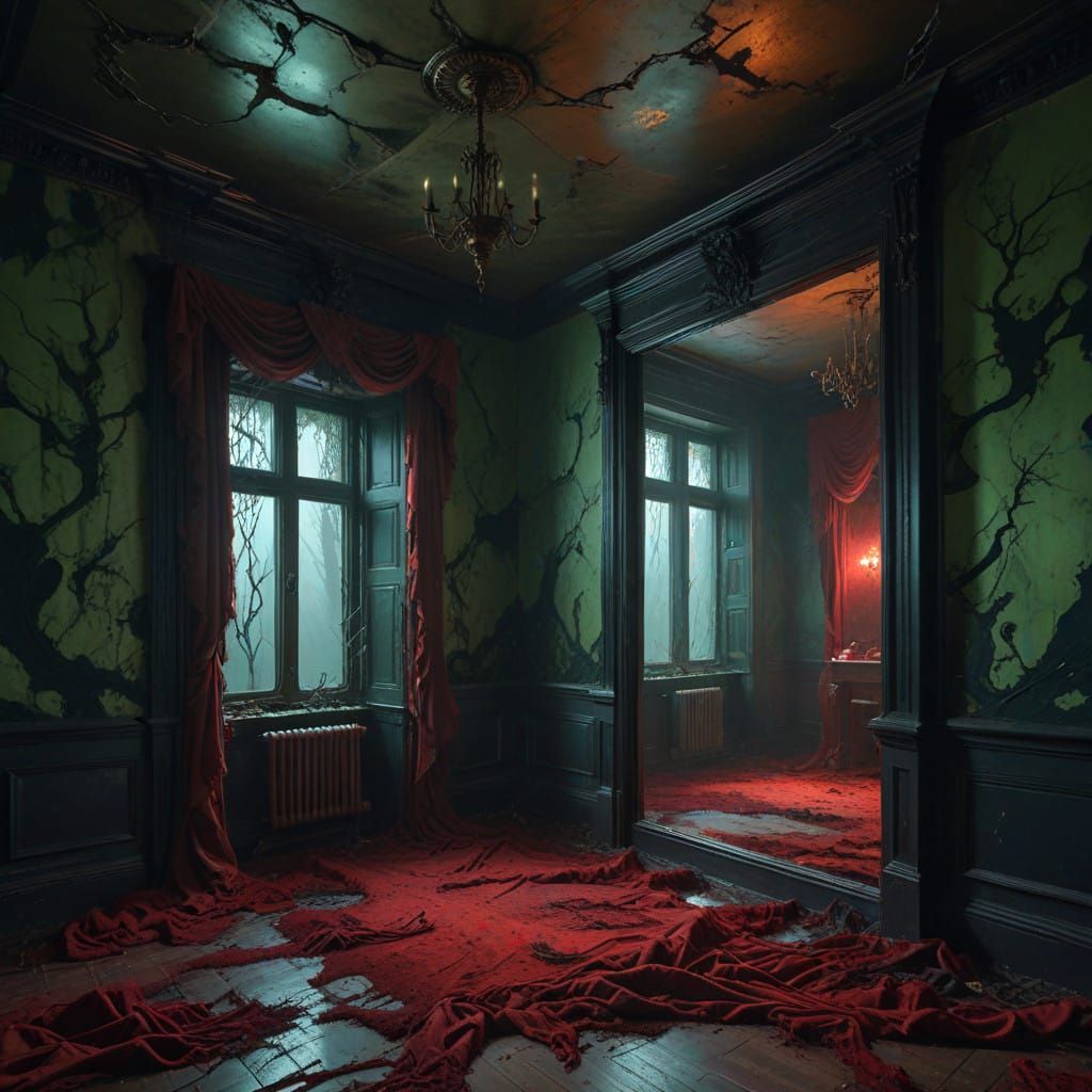 A dark, twisted entity, shrouded in tattered, black drapery, inhabits ...