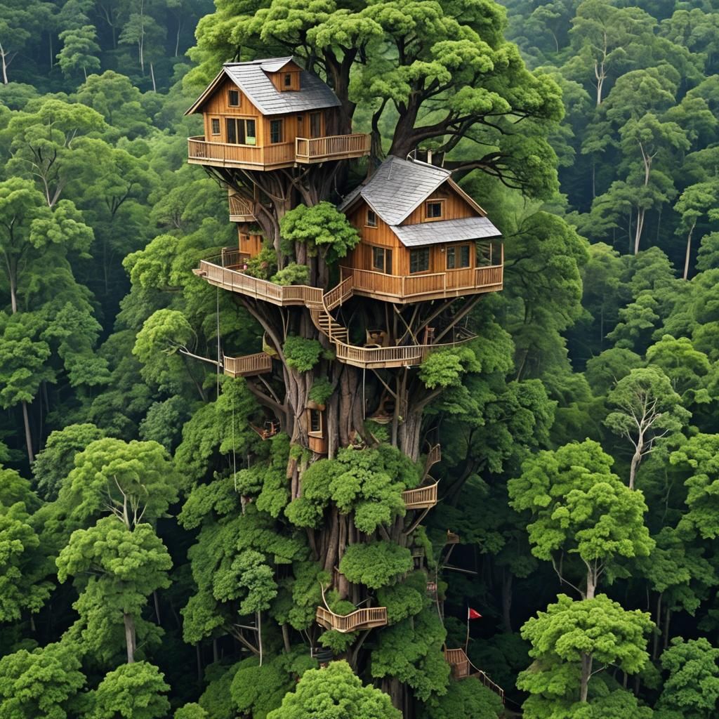Unusual Treehouses- Daily challenge #580 - NightCafe