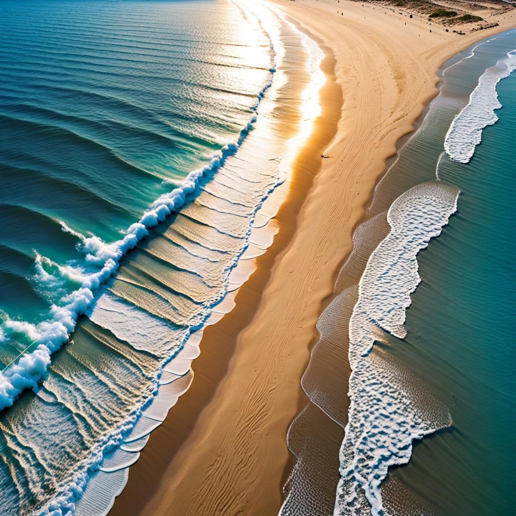 A Edge Of Beach Waves - AI Generated Artwork - NightCafe Creator
