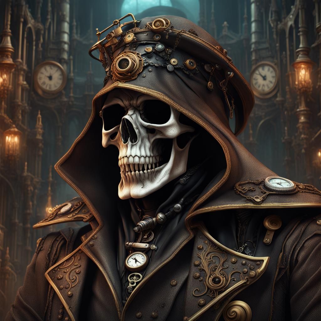 Steampunk grim Reaper - AI Generated Artwork - NightCafe Creator