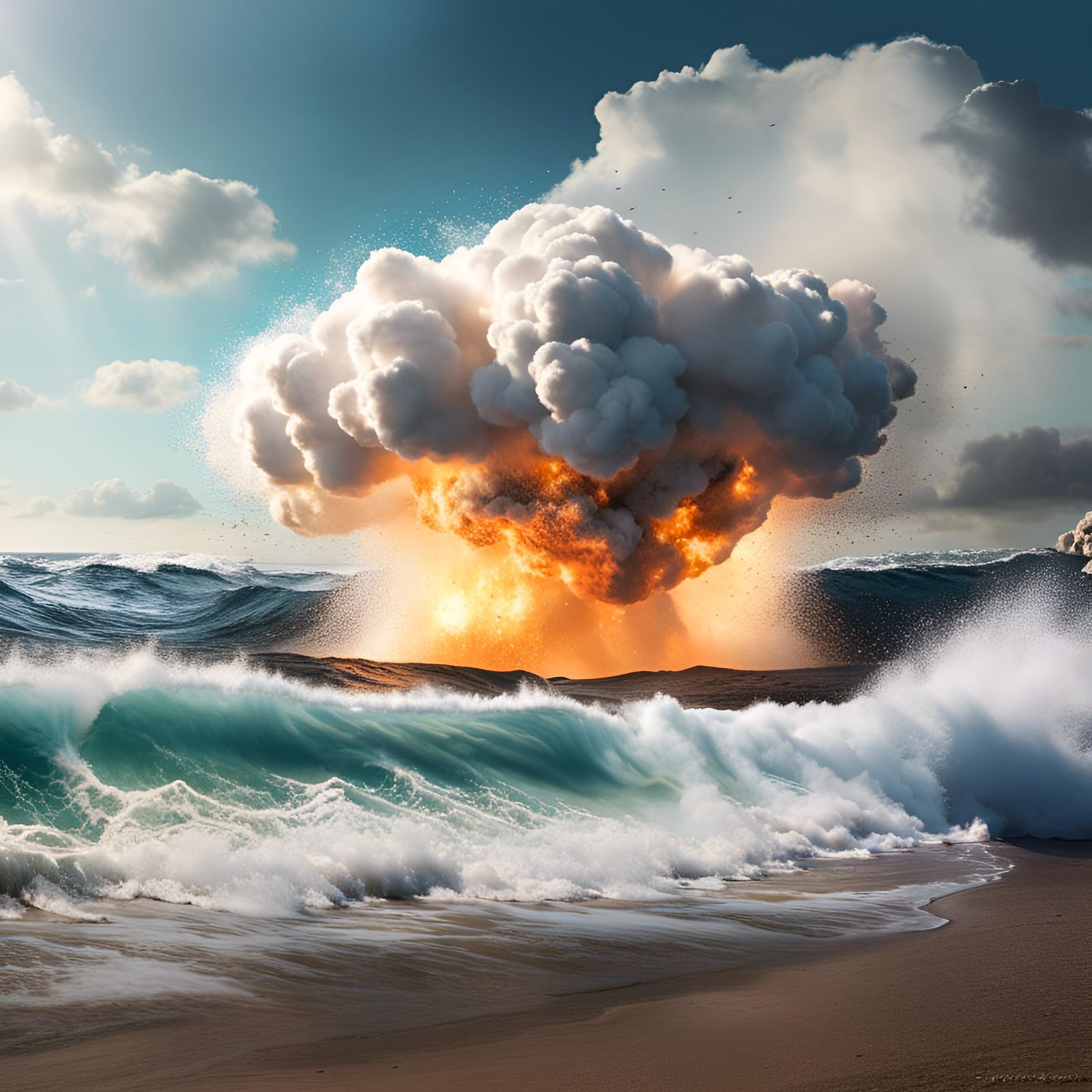 Underwater nuclear test - AI Generated Artwork - NightCafe Creator