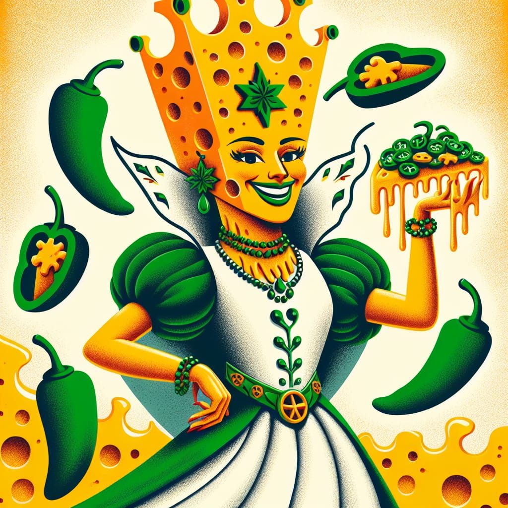 queen of queso, feeling cheesy with jalapeno