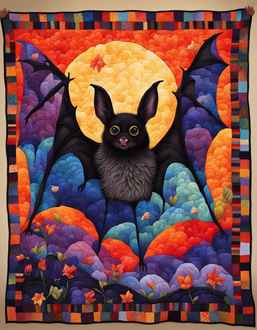 Bat quilt - AI Generated Artwork - NightCafe Creator