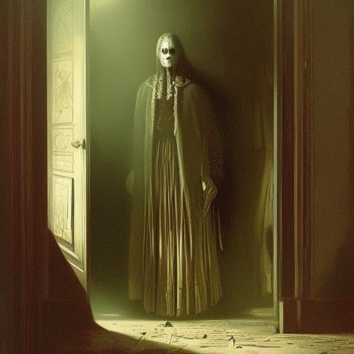 Scary,Creepy, zombie, bedroom closet door open,Versailles french ...