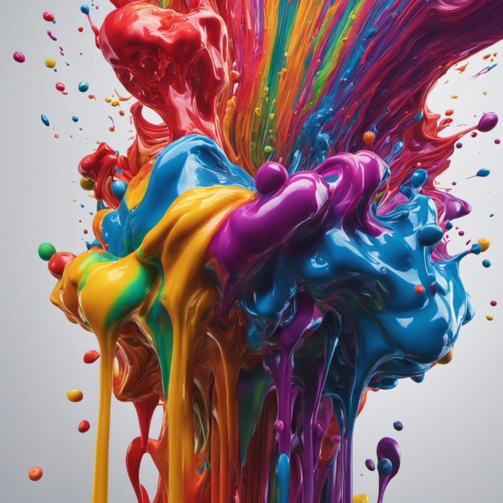 slow-motion liquid rainbow paint - AI Generated Artwork - NightCafe Creator