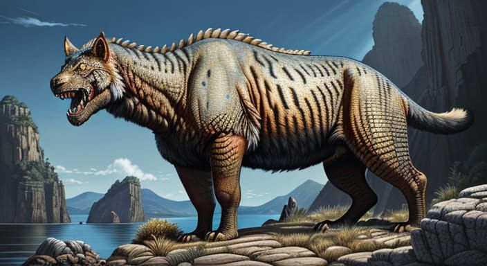 Hybrid of a Wolf, Sabertooth Tiger, and T-Rex.