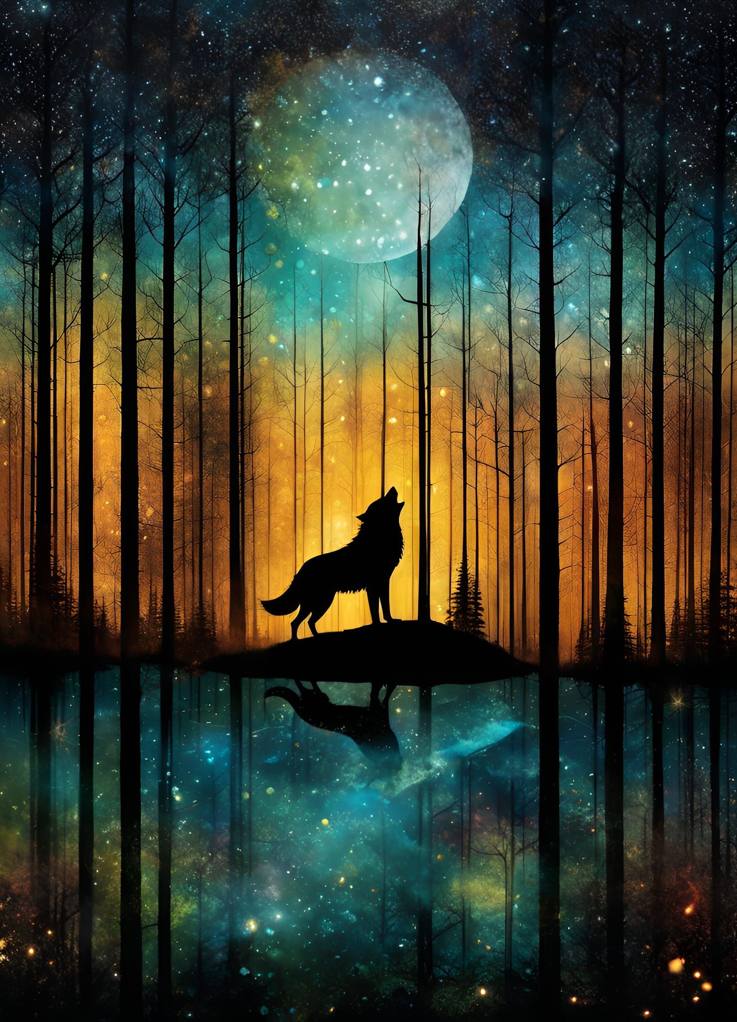 Baying at the moon - AI Generated Artwork - NightCafe Creator