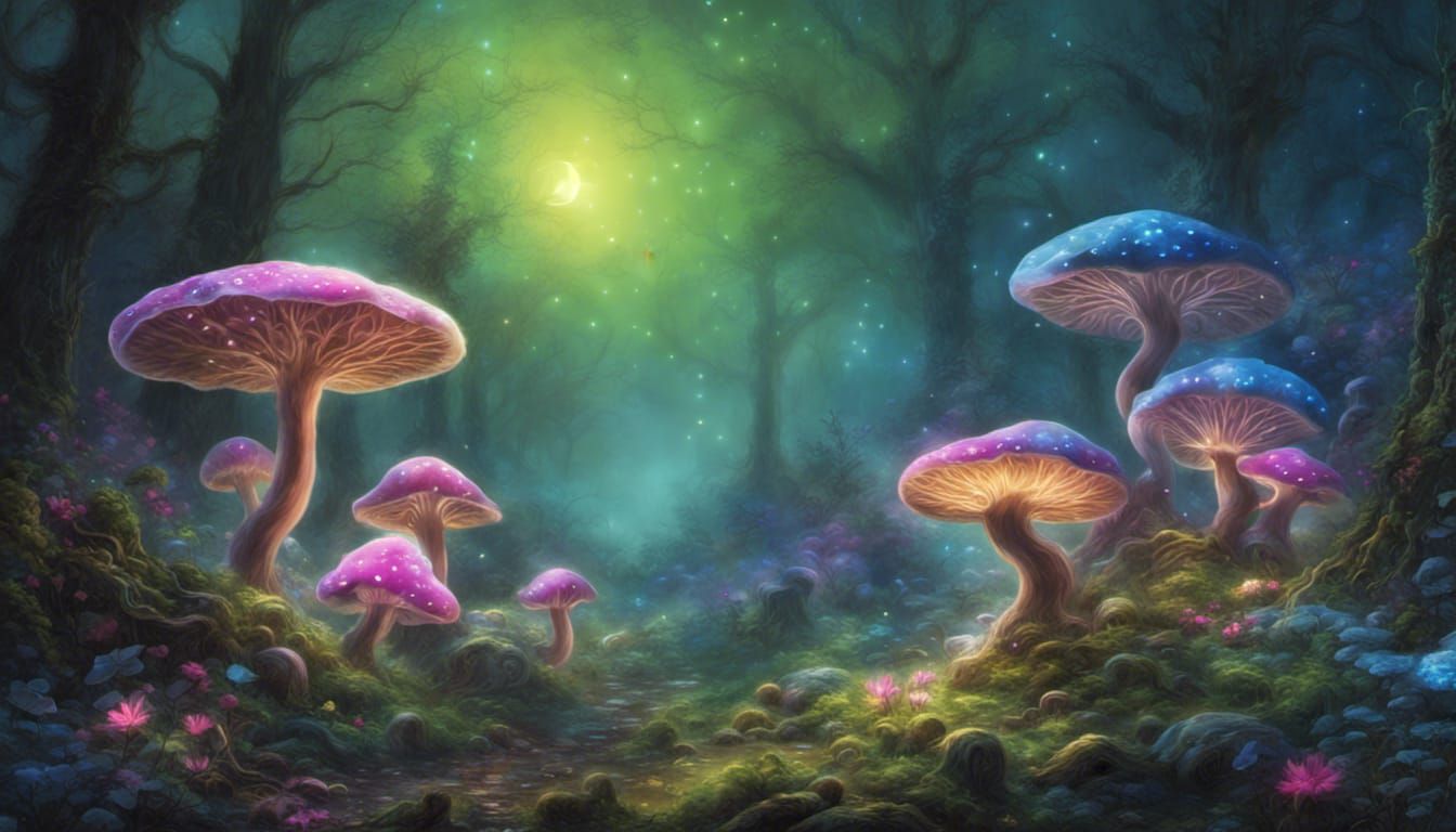 Magical Mushrooms - AI Generated Artwork - NightCafe Creator