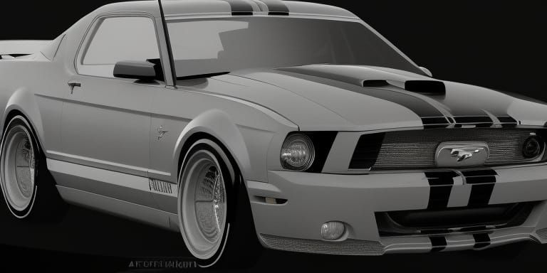 Prestige mustang, Full view size car, Photorealistic, ultra realistic ...