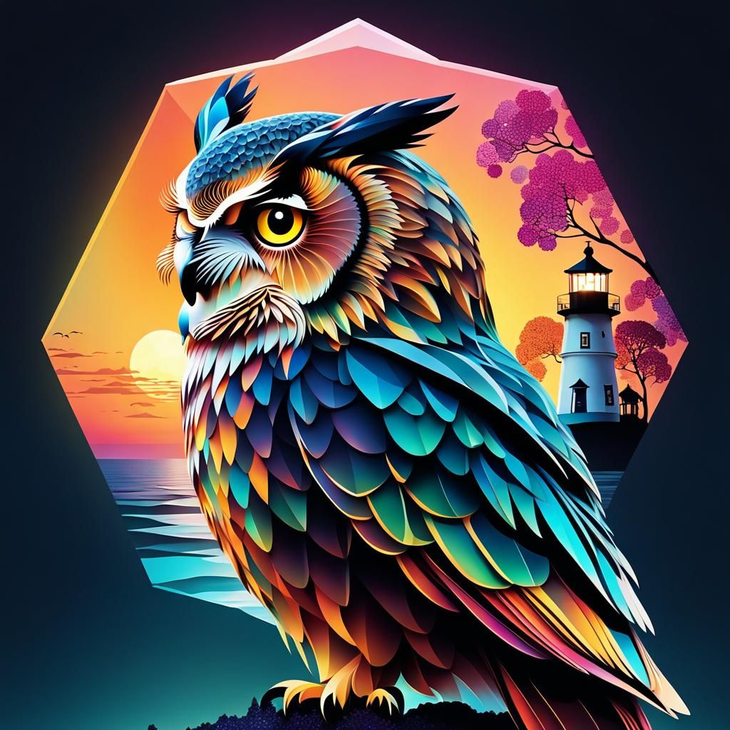 Hoot at Sunset - AI Generated Artwork - NightCafe Creator