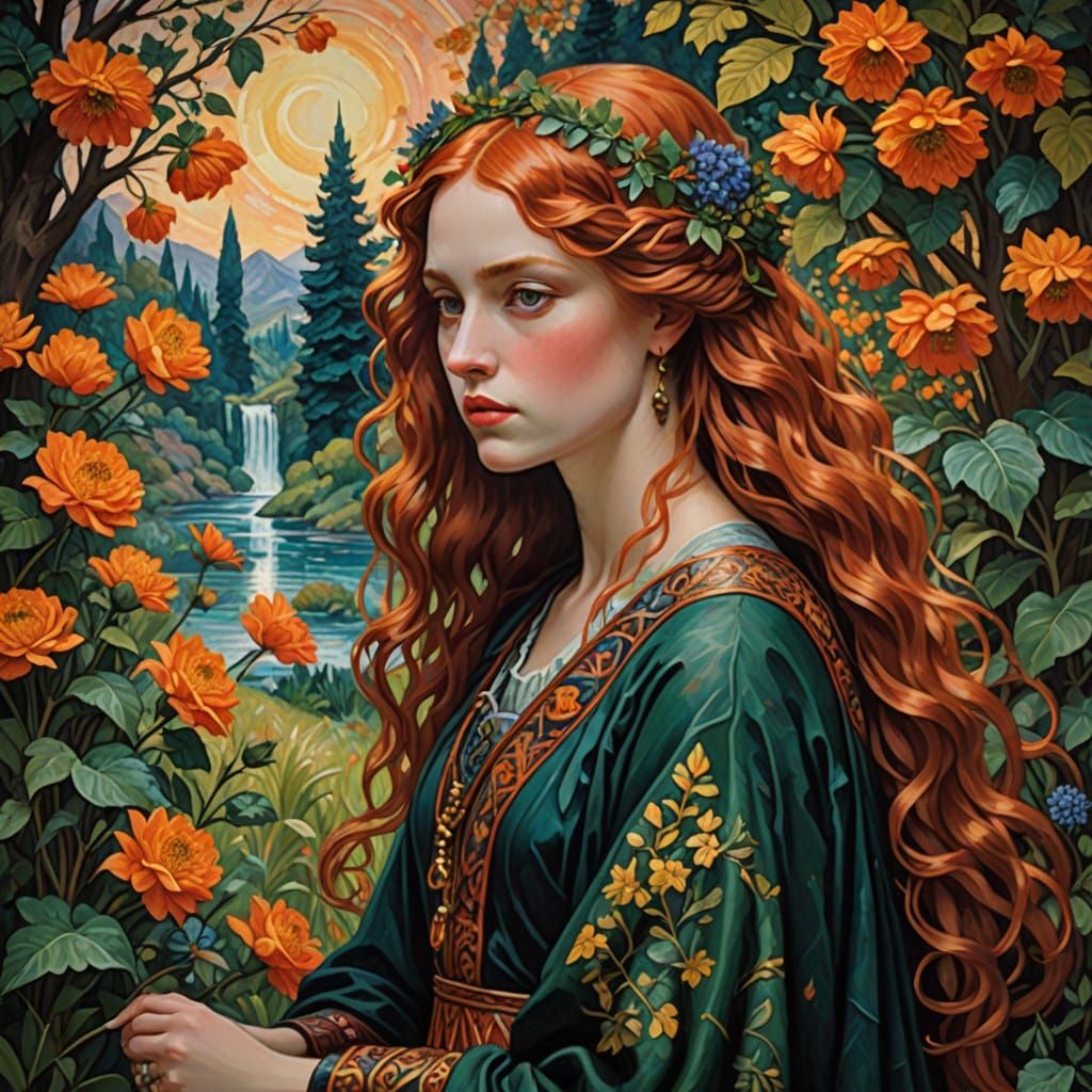 Pre-Raphaelite red-haired woman - Enigmatic Red-Headed Beaut...