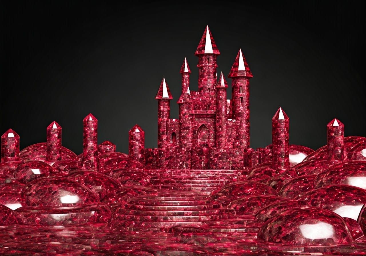 Ruby City Castle. - Ruby Castle Shines in a Gemstone Landsca...