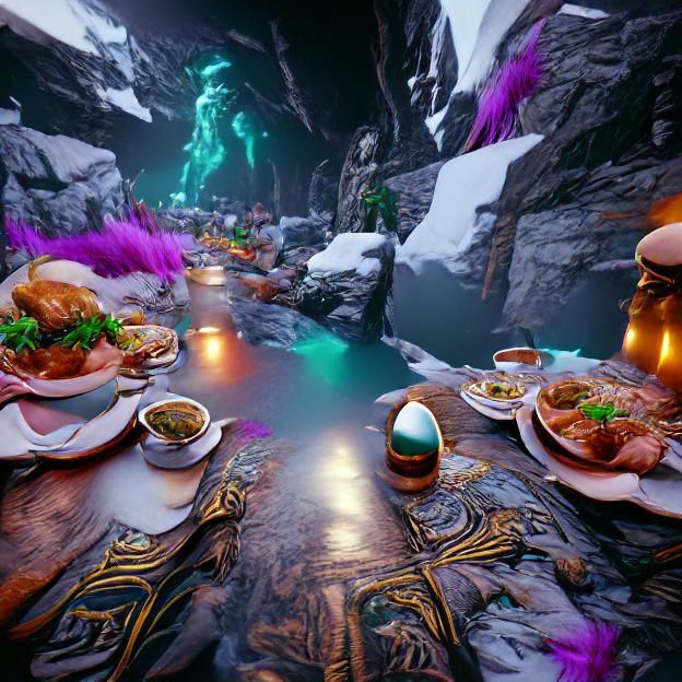 eat in valhalla at odin's table - AI Generated Artwork - NightCafe Creator