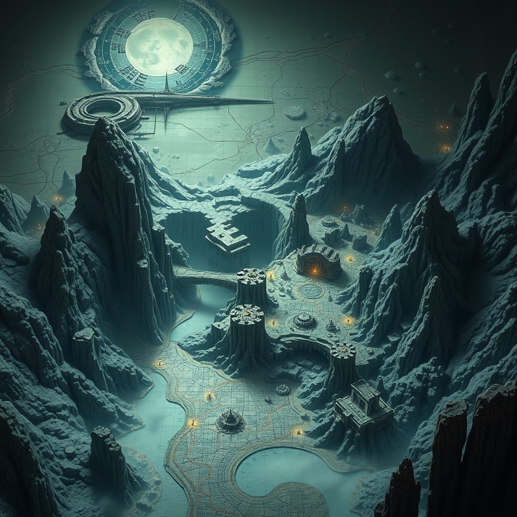 Ethereal Alien Kingdom Map Unveiled in Hyperrealis... - AI Art