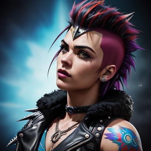 Wonder Woman, Punk Rock - AI Generated Artwork - NightCafe Creator