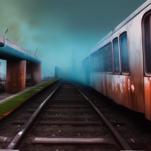 Rusted Subway - AI Generated Artwork - NightCafe Creator