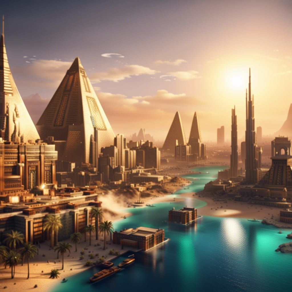 Futuristic Egypt - AI Generated Artwork - NightCafe Creator