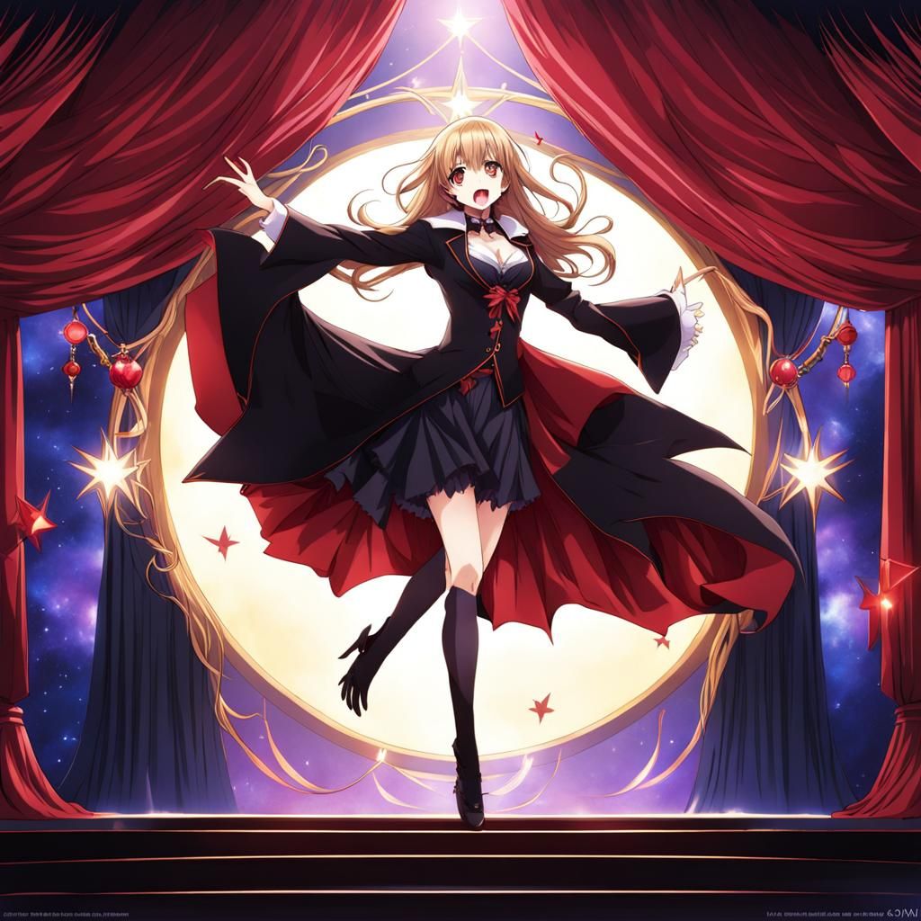 A Vampire Star Actress Levitating On Stage. - AI Generated Artwork ...