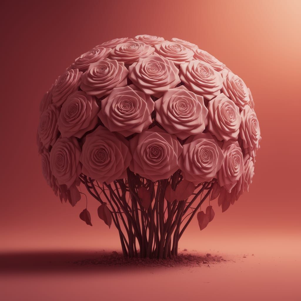 Hyperrealistic rose bush that produces square roses made of EVA foam ...