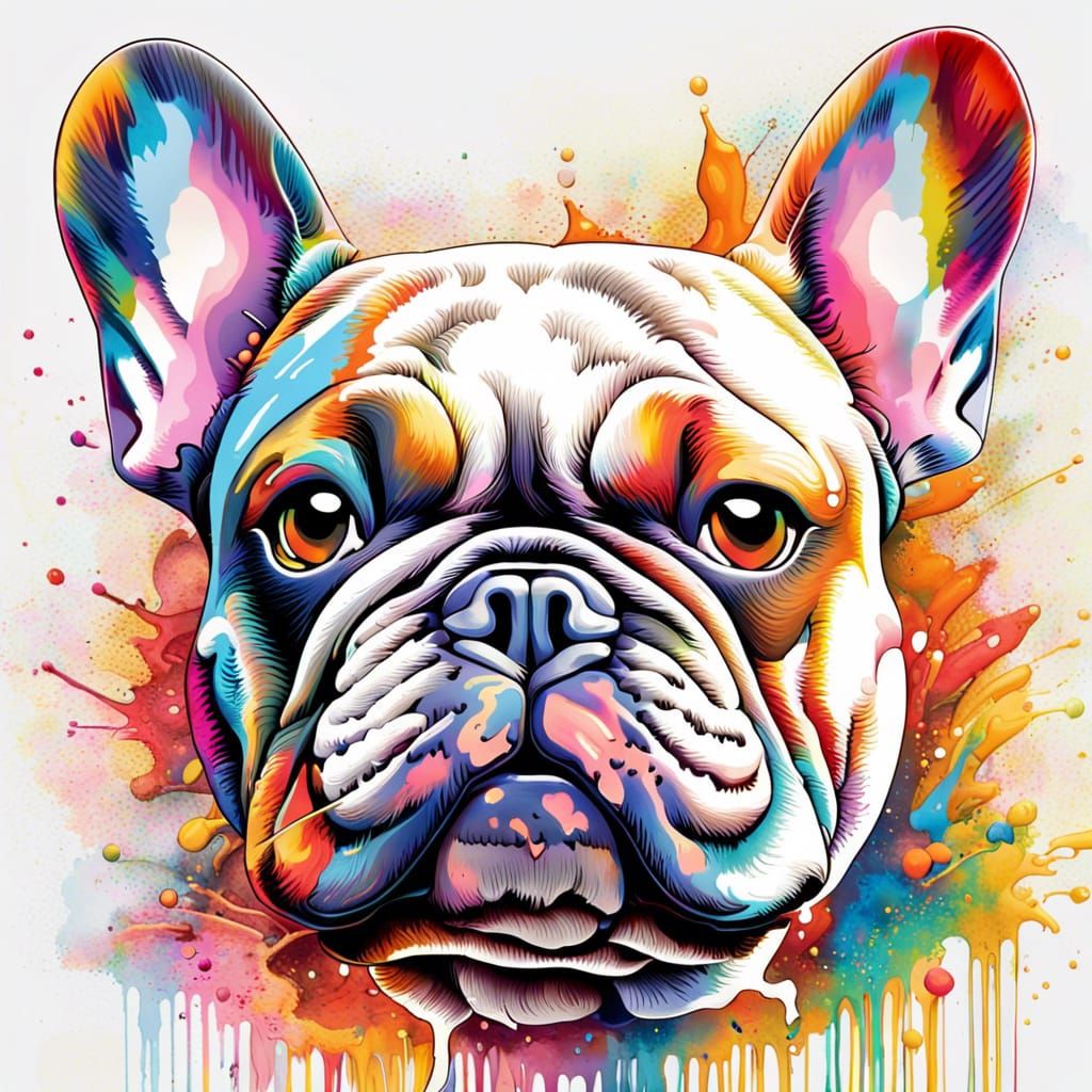 Colorful Frenchie! - AI Generated Artwork - NightCafe Creator