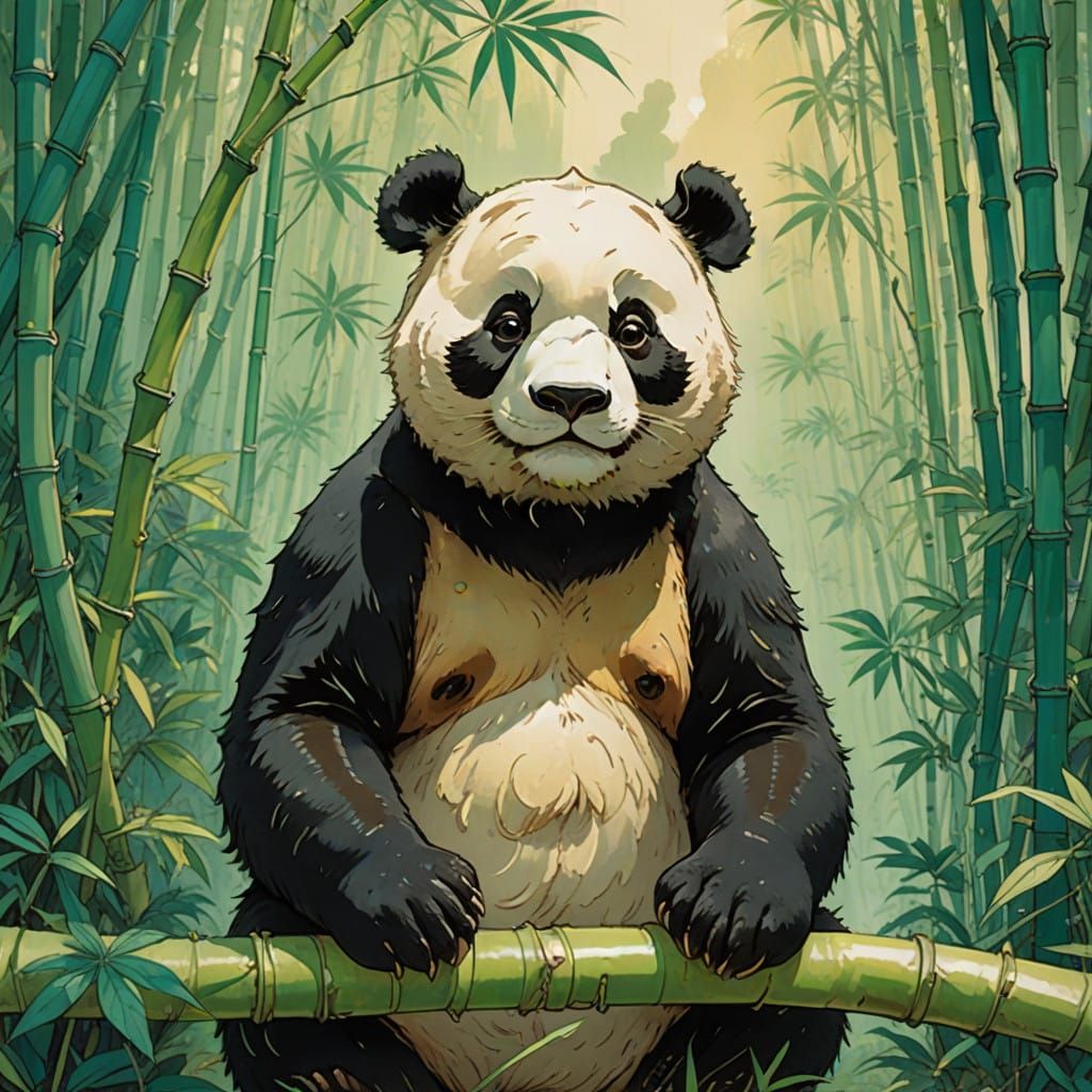 Magical panda of China - Enchanted Panda Amidst Ancient Chi...