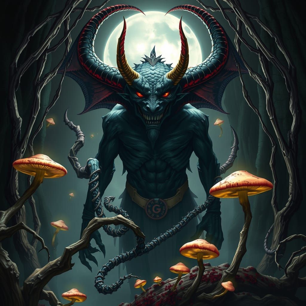 Meru the demon - Gothic Demon Lord in a Dark, Smoky Realm