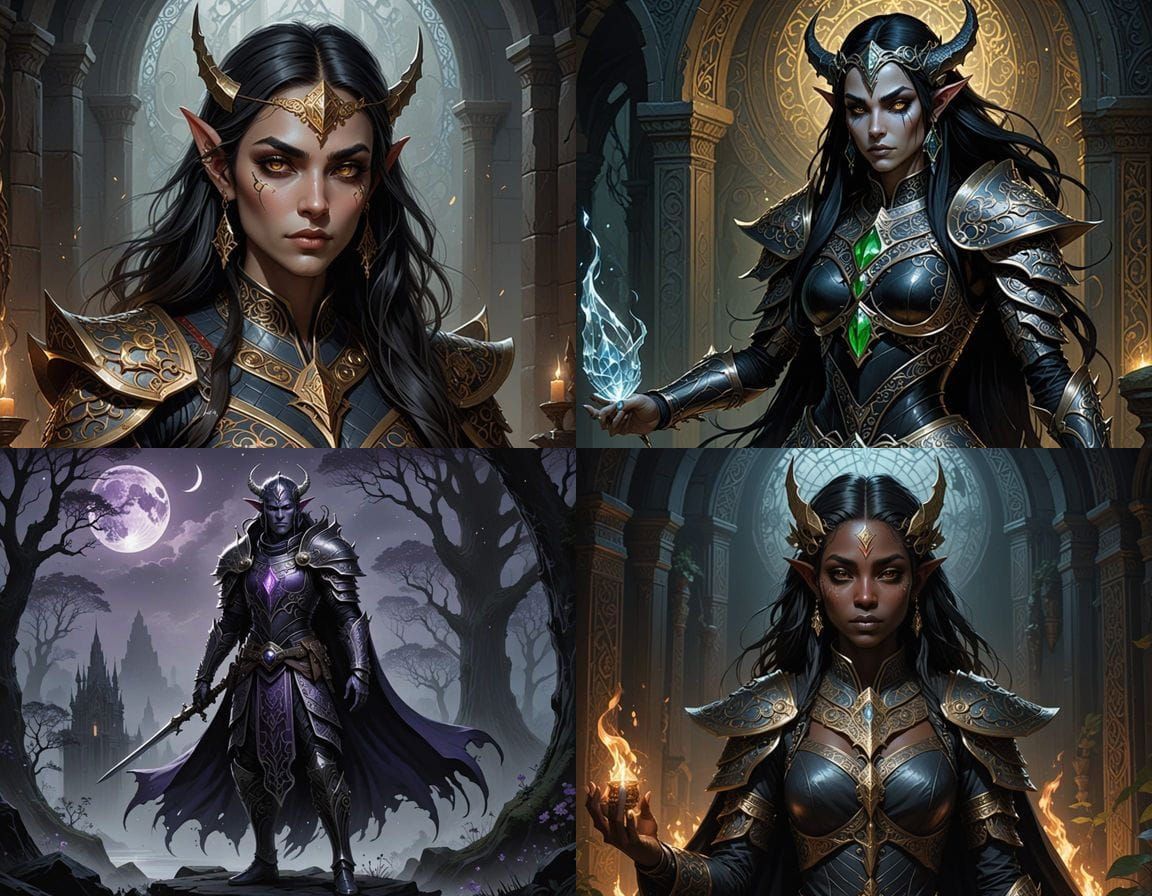 A female Dark Elf Cleric from a well known fantasy role playing game ...