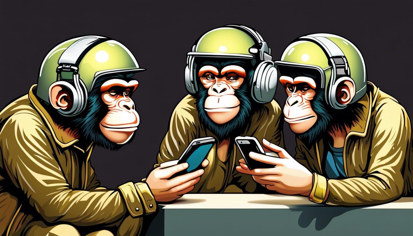 Three monkeys. - AI Generated Artwork - NightCafe Creator