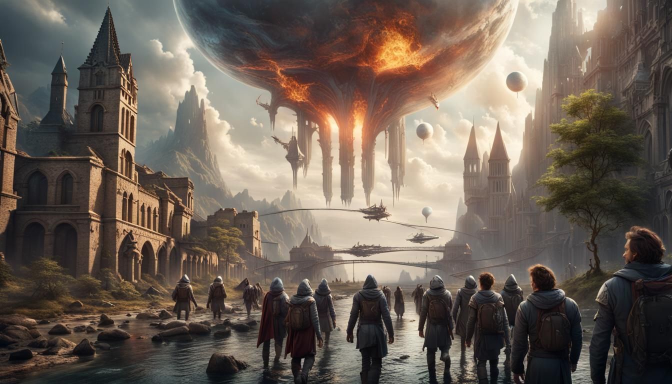 medieval explorers discovering an alien world. - AI Generated Artwork - NightCafe Creator